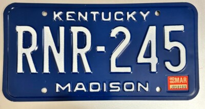 Kentucky 1988 MADISON COUNTY License Plate # RNR-245 | eBay