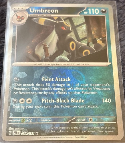 Umbreon (Master Ball Pattern) 059/131 Sv: Prismatic Evolutions Holo ...