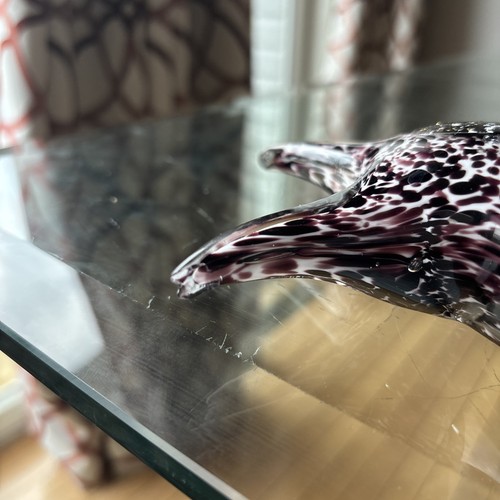 Hand Blown Purple Splatter Art Glass Star Fish 6” Paperweight FLAW | eBay