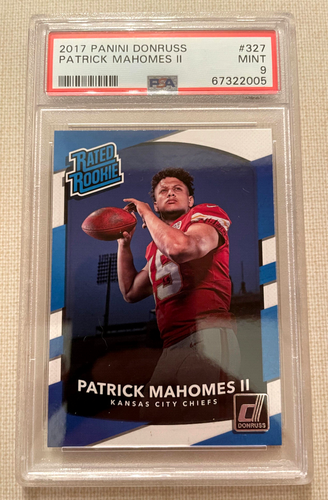 2017 Panini Donruss Patrick Mahomes II Rated Rookie RC #327 PSA 9 KC ...