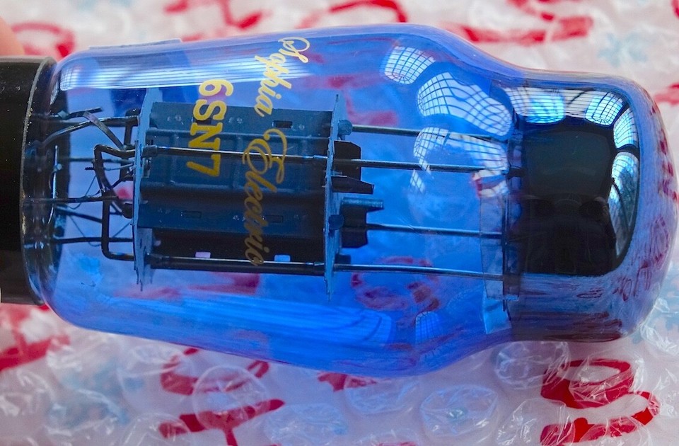 Grade A Sophia Electric Blue Glass 6SN7 tube for 300B/2A3/KT88/El34 ...