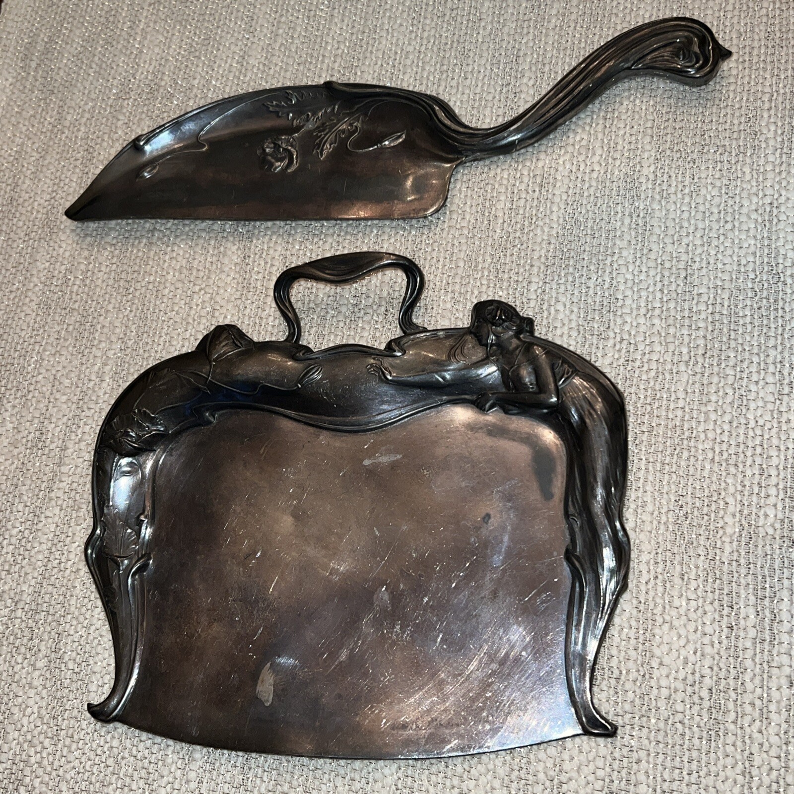 Vtg Antique Forbes Silver Co. Art Nouveau Crumb Catcher Table Sweeper ...