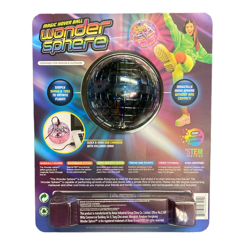 Wonder Sphere Magic Hover Ball Multicolor LED Lights Rainbow STEM Edition Toy | eBay