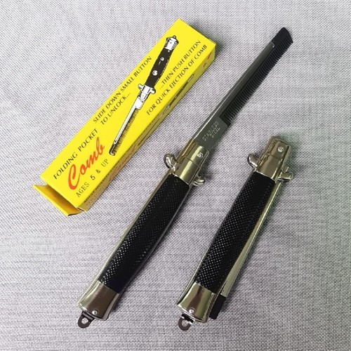 Safety Switch Folding Spring Comb Black Automatic Jump Comb ...