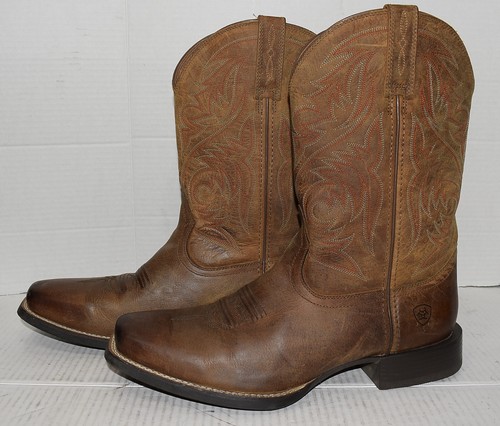 Ariat Sport Herdsman Western Brown Leather Cowboy Riding Boots Mens Sz ...