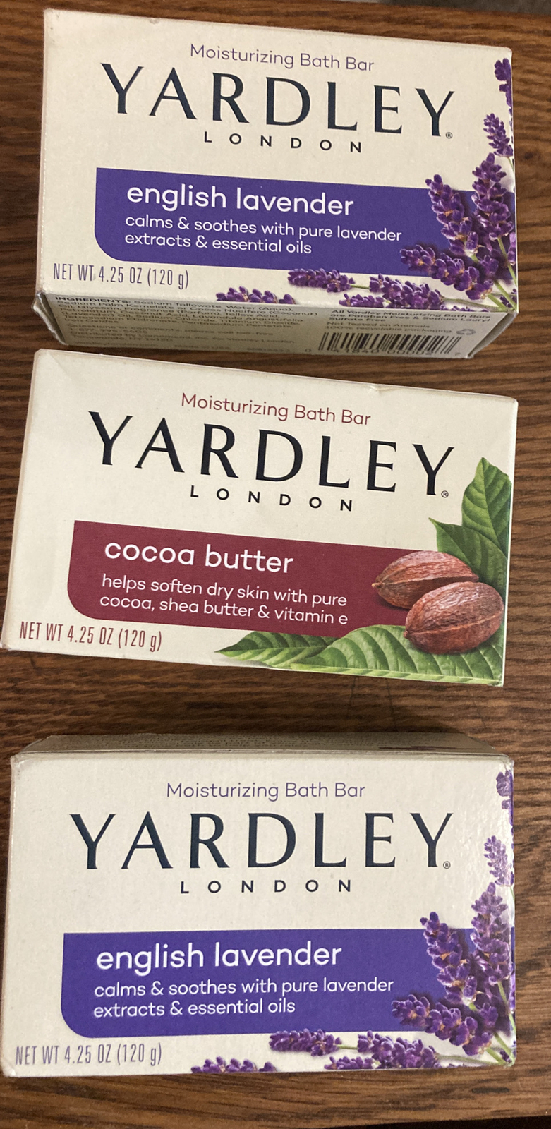 3 Pk Yardley Bar Soap - Eng Lavender, Coc Butter W Essential Oils , 4. ...