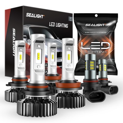 6x Combo H11 9005 LED Headlight Bulb High Low Beam 9145 9140 Fog Light ...