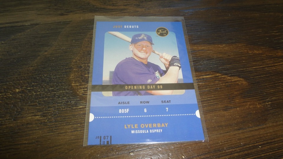 JUST 2K JUST DEBUTS OPENING DAY '99 LYLE OVERBAY BASEBALL CARD | eBay