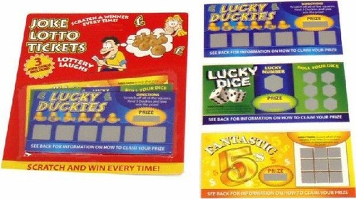 3 x Fake Winning Scratch Cards Jackpot Lottery Ticket Prank Joke Lotto ...