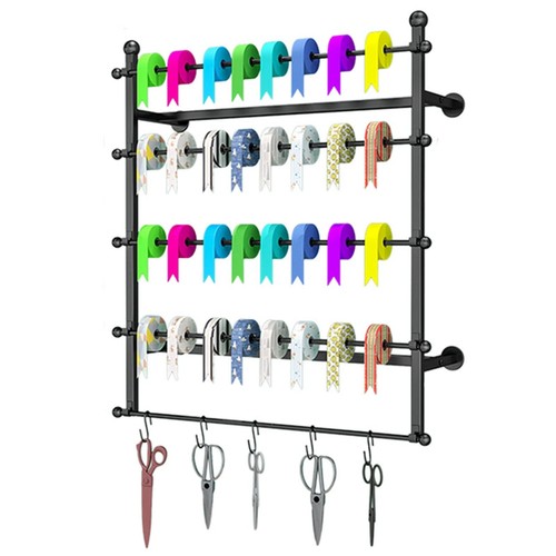 Wall Mounted Ribbon Rack, 5tier Multifunctional Display Organizer Ideal ...