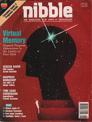 nibble magazine August 1990 Virtual Memory, Screen Saver EX 010416DBE | eBay UK