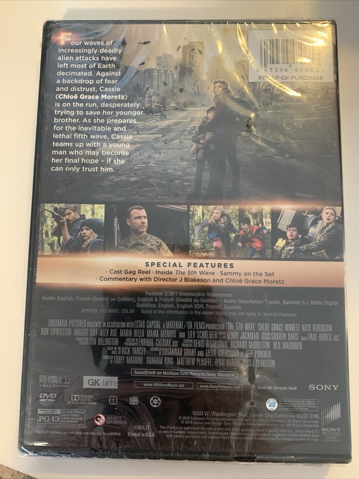 BRAND NEW The 5th Wave DVD 2016 Chloë Grace Moretz Alien Attacks Liev ...