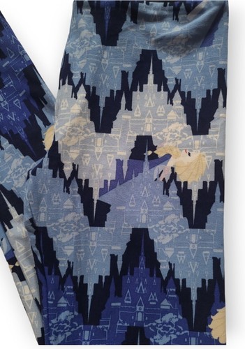 Lularoe Disney Frozen Tween Leggings Elsa Ice Queen Castle Chevron HTF ...