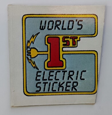 Vintage 80s Scholastic "World's 1st Electric Sticker" Humor 1.5 ...