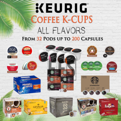 Keurig Coffee Kcups K Cups lot 32/42/50/72/100/200 Pods Light Medium ...