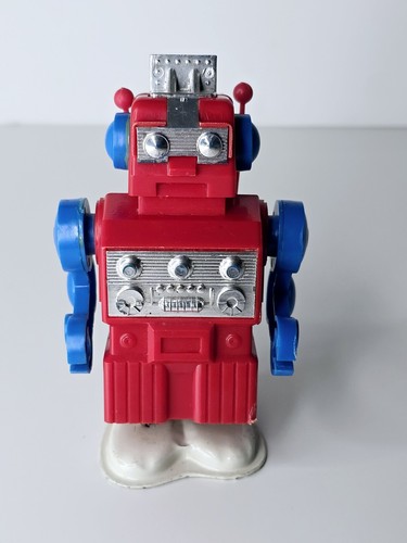 Aoki Cragstan - Red / Blue Wind-up Robot - Works - No Box - Made In ...