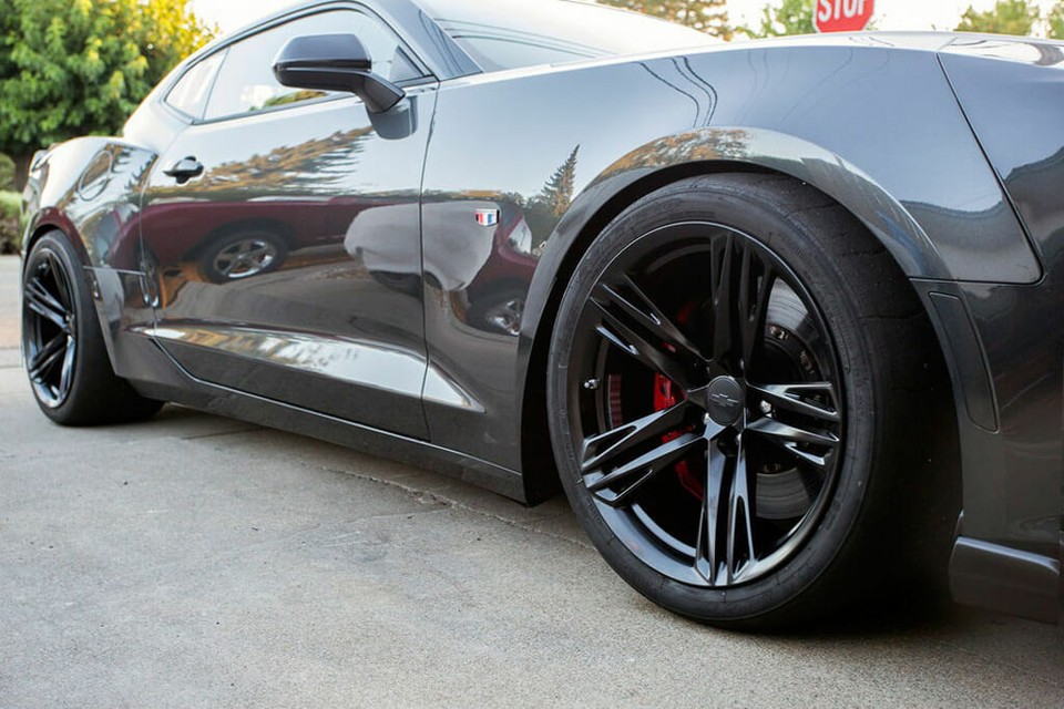 4ea 20" Staggered Chevy Camaro 1LE Wheels FR 35 Gloss Black OEM Replica ...