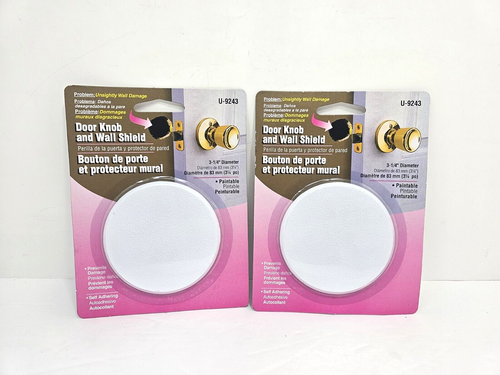 2-Pack Door Knob Self Adhesive Protector 3" Drywall Wall Shield Round ...