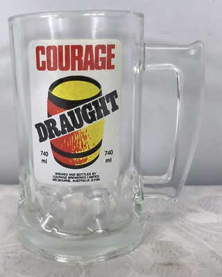 Vintage Courage Draught Glass Beer Mug | eBay Australia