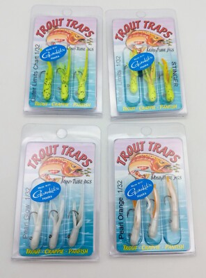 NEW Trout Traps Mini-Tube Jigs Lot of 4 Packs 1/32 Scale Gamakatsu ...