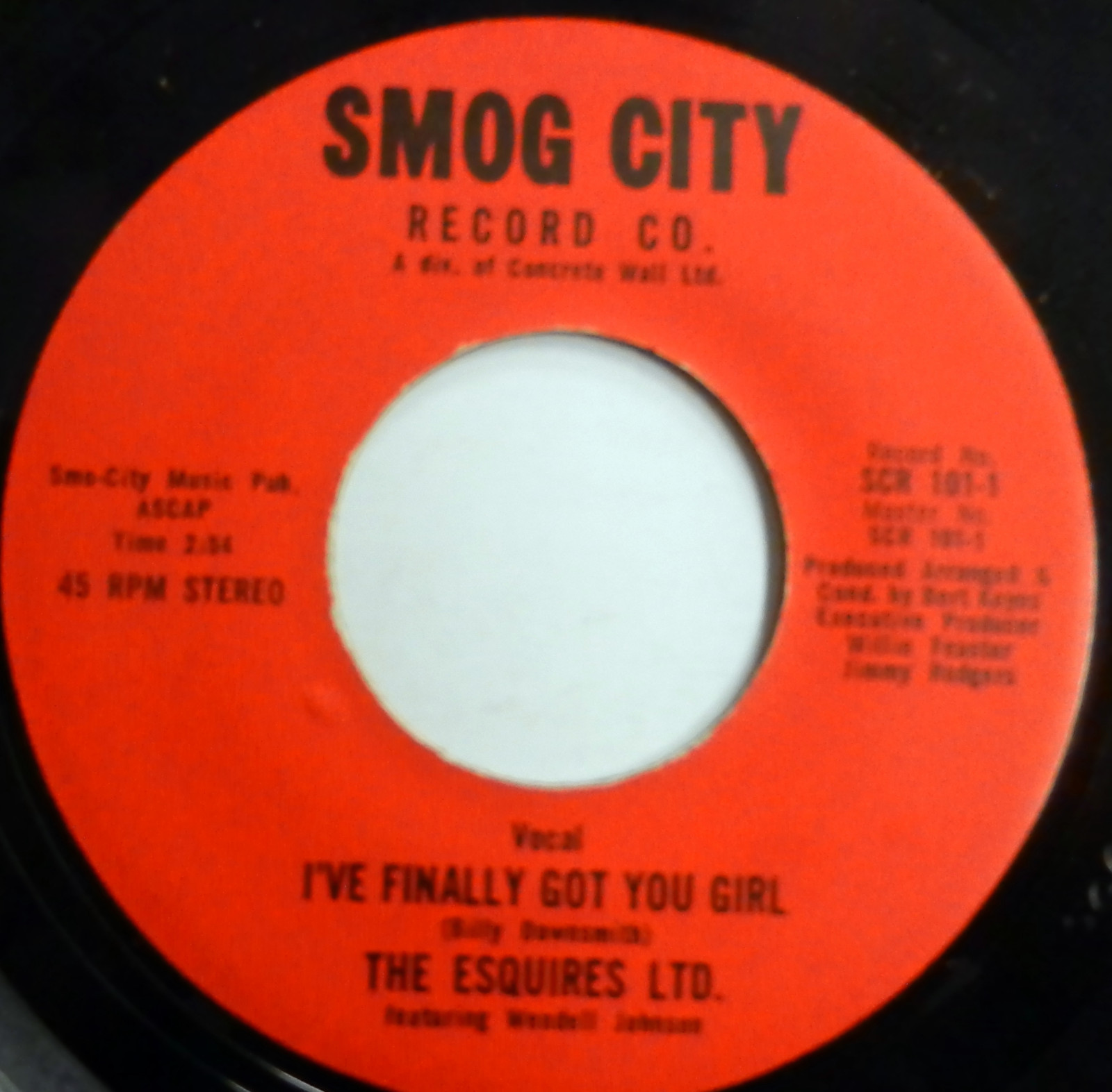 The ESQUIRES LTD. I ve Finally Got You Girl SMOG CITY label FUNK R&B ...