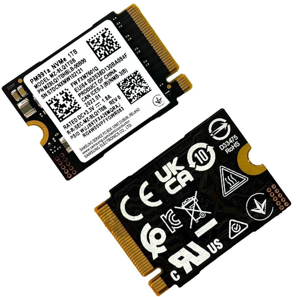 SAMSUNG PM991a 1TB SSD M.2 2230 NVMe PCIe For surface Dell Laptop Steam ...