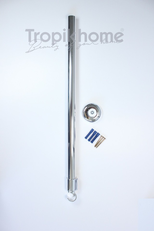 Ceiling Mount Bracket for Shower Curtain Rod/Rail Chrome Black White ...
