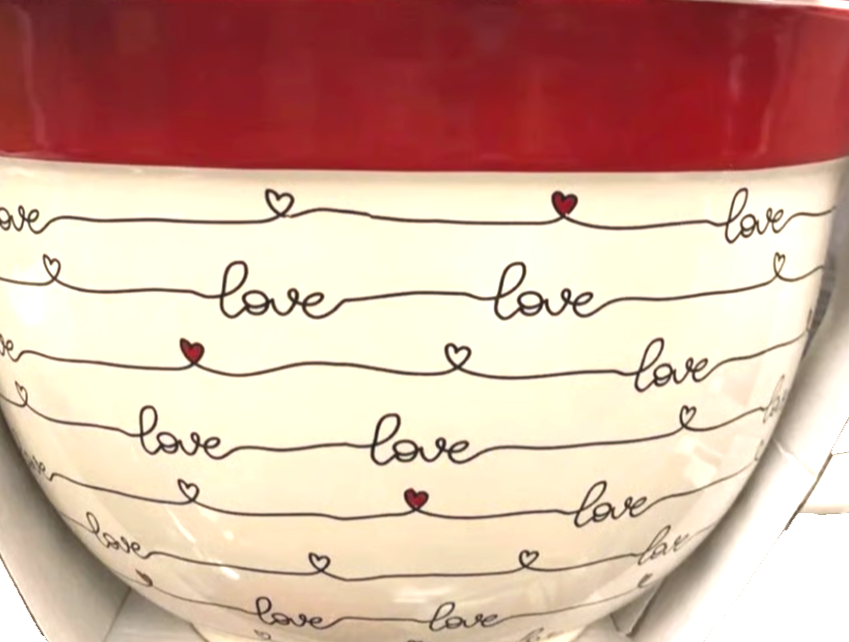 The "Bakeshop Mixing Bowl LOVE Hearts" by Master Class Ceramic Mixing ...