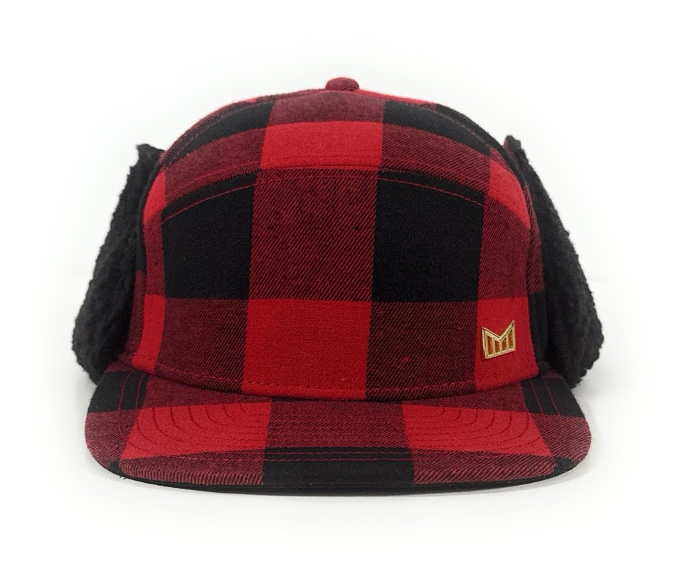 Melin Thermal Lumberjack Strapback Hat Red Black Ear Flap Warm Winter ...