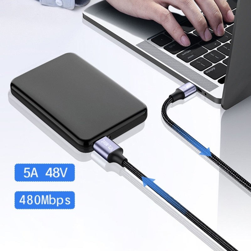 Fast Charging Type-C To Type-C Data Line 5A 48V USBC Male-Male Plugs ...