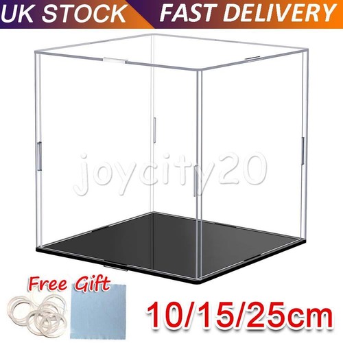 Acrylic Display Case Dustproof Box Clear Cube for Collectibles Model ...