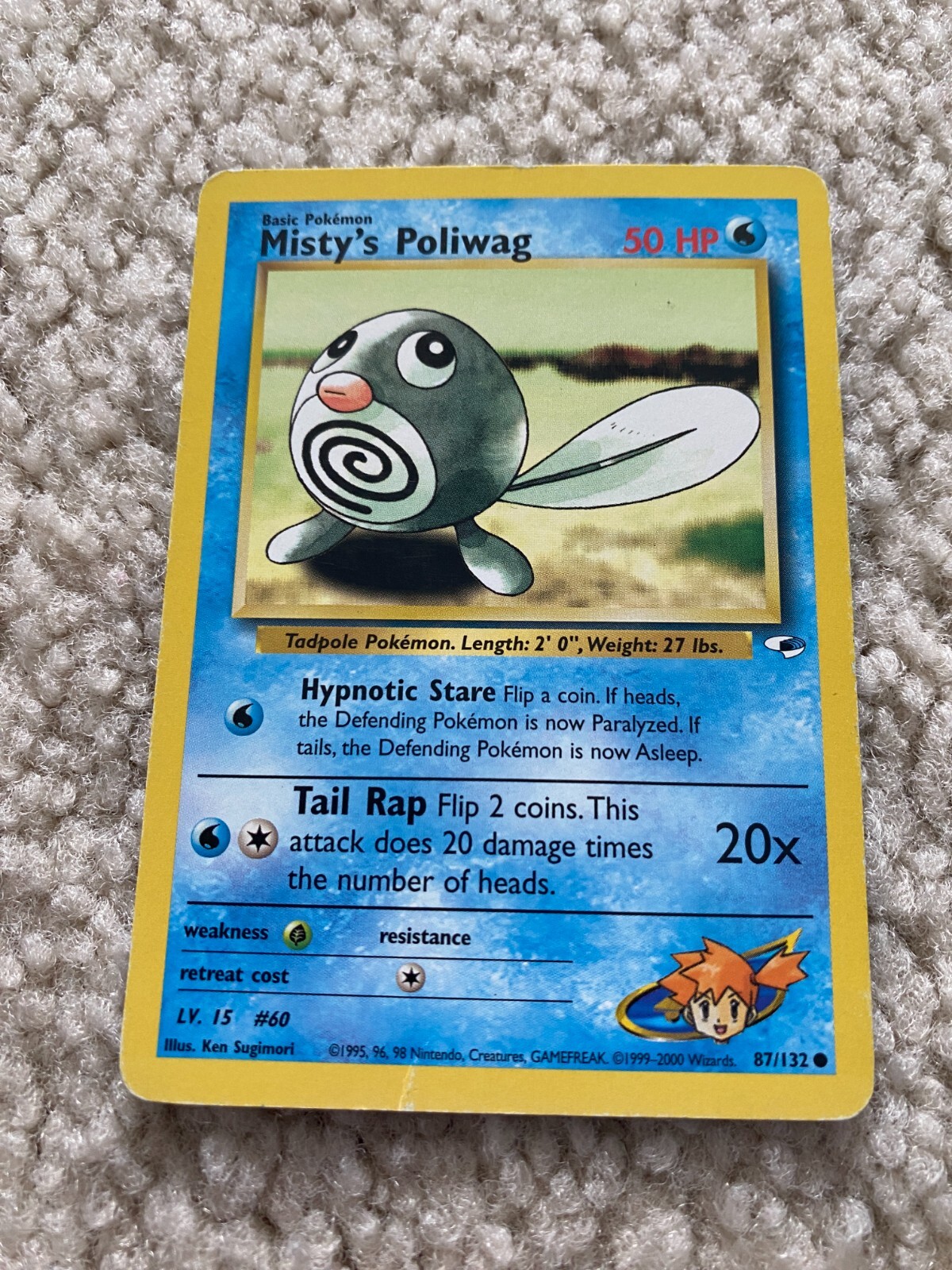 Pokémon TCG Misty's Poliwag Gym Heroes 87/132 Regular Common LP 2000. M ...
