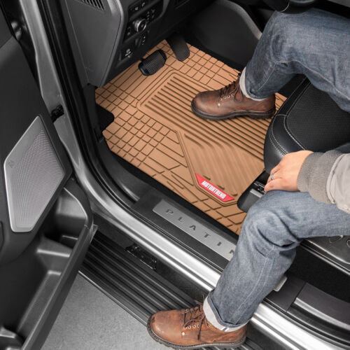 Rubber Raised Ridge All Weather Floor Mats for CarTruckSUV -Beige Tan ...
