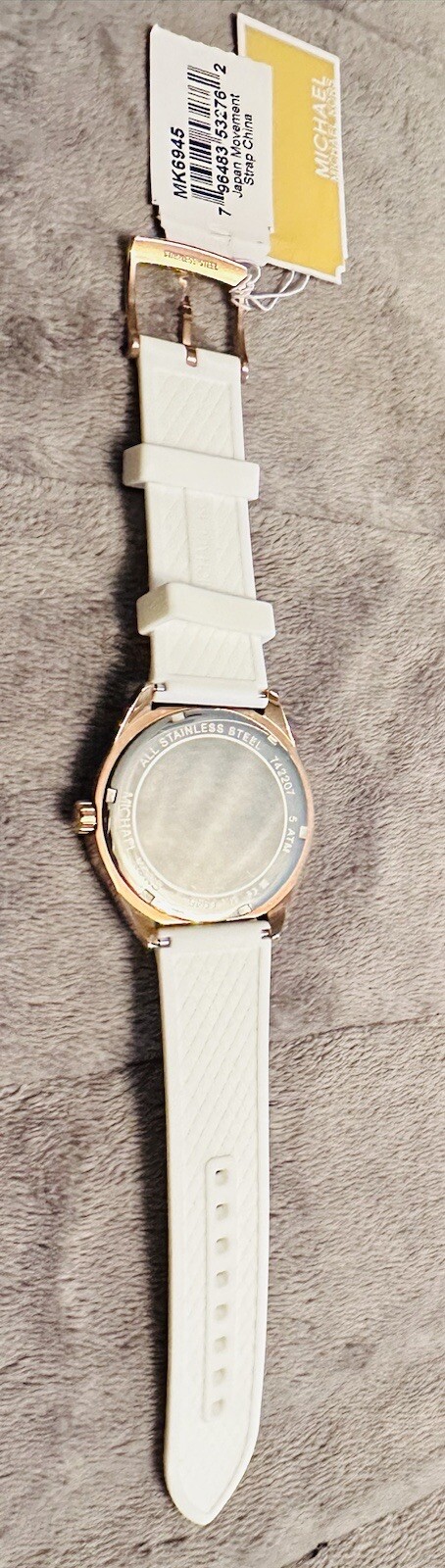 Michael Kors MK6945 40mm Rose Gold Stainless Steel Case with White ...