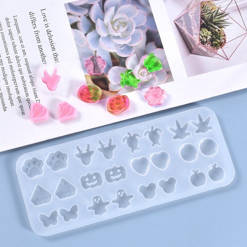 Mini Earrings Stud Silicone Mold Crystal Epoxy Resin Mold DIY Jewelry ...