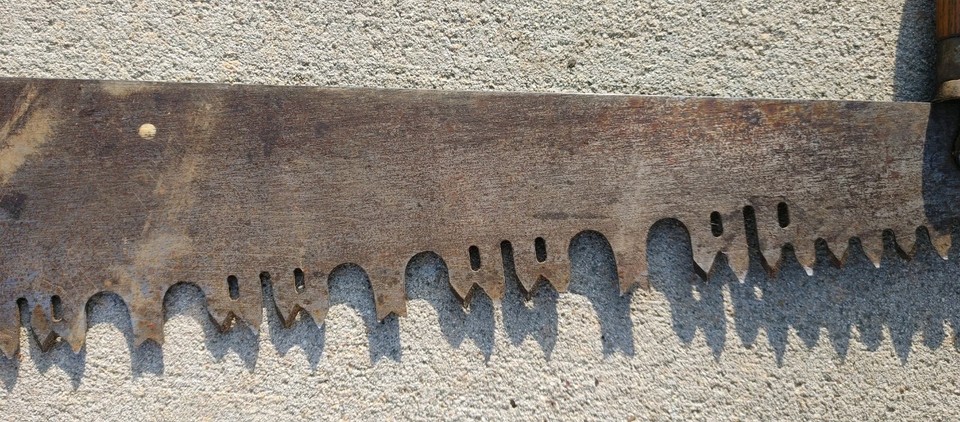 Antique Warranted Superior One Man Crosscut Saw M Tooth Champion Raker ...
