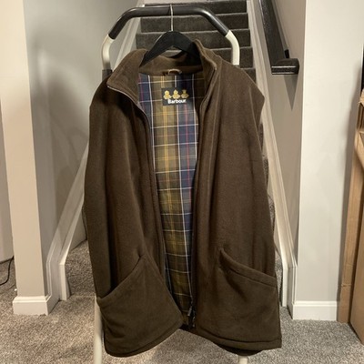 Barbour A880 Classic Fleece Waistcoat Lined Vest Zip Up Green Men’s XL ...