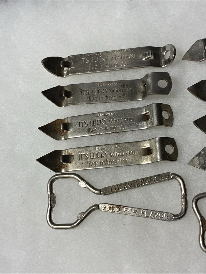 (10) VTG Lucky Lager Beer Advertising Bottle Openers Barware Age Dated ...