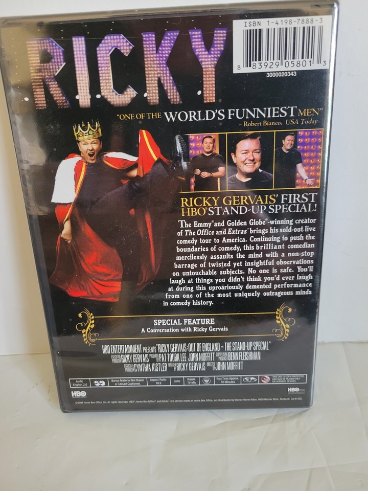 Ricky Gervais Out of England: The Stand-up Special [DVD, 2008 HBO ...