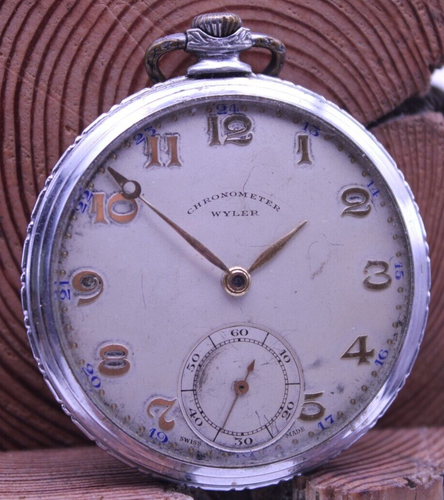 CHRONOMETER WYLER SWISS ART DECO MEN'S POCKET WATCH 46.6mm FOR REPAIR ...