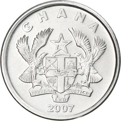 [#224362] Coin, Ghana, 5 Pesewas, 2007, MS, Nickel Clad Steel, KM:38 | eBay