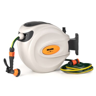 Holman Retractable Hose Reel - 20M Spring Loaded Automatic Rewind Uv ...