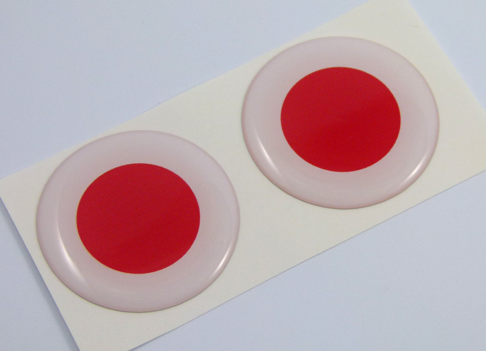 Japan flag Round domed decal 2 emblem Car bike stickers 1.45" PAIR | eBay