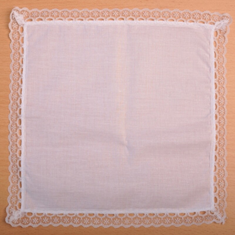 White Lace Handkerchief Ladies Cotton Hankies Lacy Large Bandana | eBay