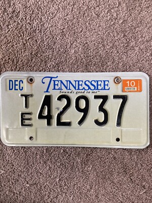 2010 Tennessee Trailer License Plate - TE 42937 - Nice! | eBay