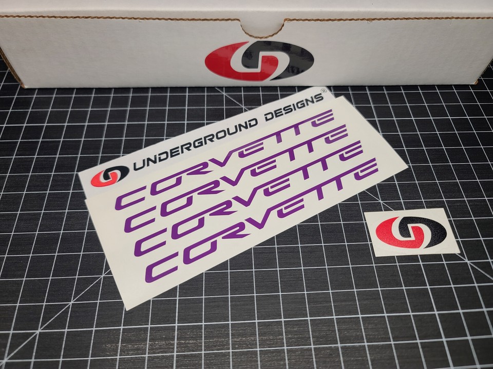 Corvette Wheel Decals (4pk) Racing Engine Caliper Sticker C4 C5 C6 C7 ...