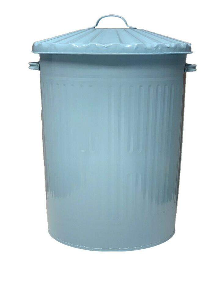 LARGE 90L METAL DUSTBIN TRASH RUBBISH RECYCLE WASTE STORAGE BIN ...