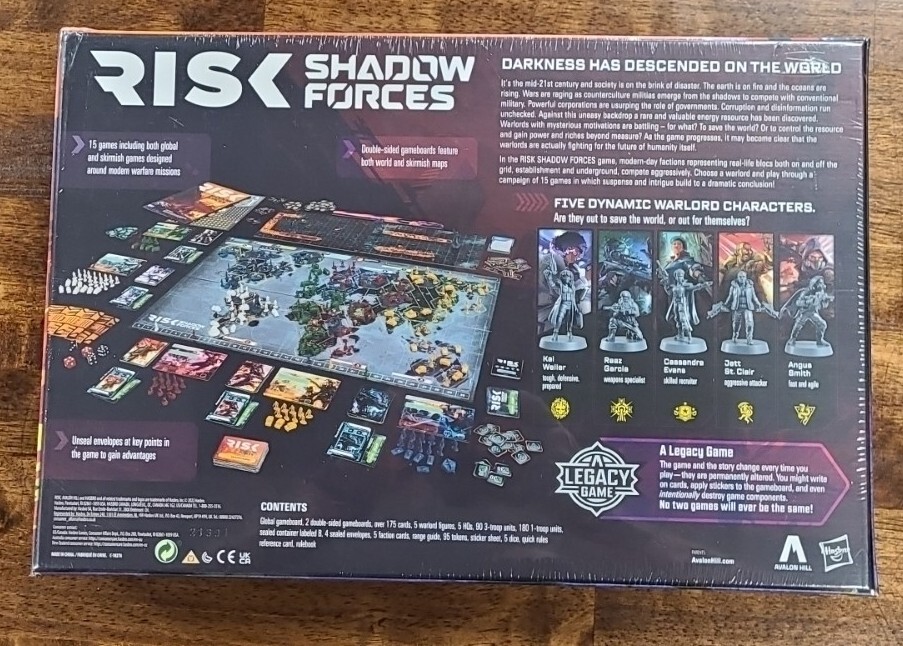 Hasbro Gaming Risk Shadow Forces Strategy Board Game, War Games, Board ...