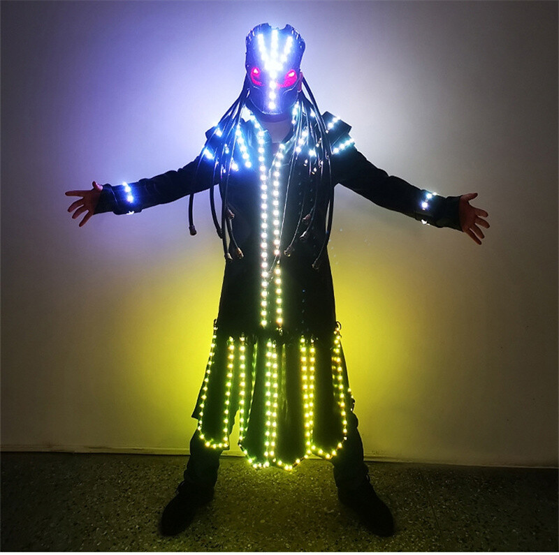 LED Predator Costume Suit Illuminated Party Show Dance Glow Light ...