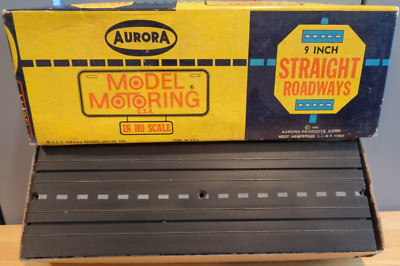 VINTAGE AURORA MODEL MOTORING #1517 BOX OF 6 HO SCALE 9" STRAIGHT ...